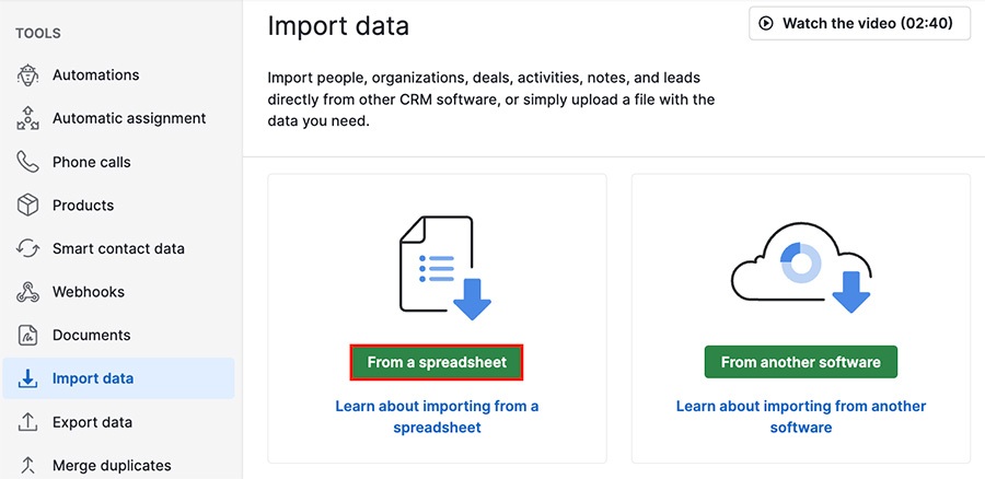 Import fields - Knowledge Base | Pipedrive